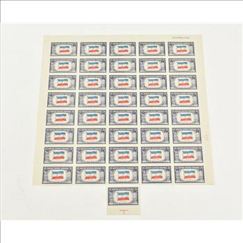 VINTAGE - UNUSED Entire SHEET Real USPS Postage Stamps! | Property Room