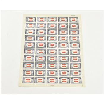 VINTAGE - UNUSED Entire SHEET Real USPS Postage Stamps! | Property Room