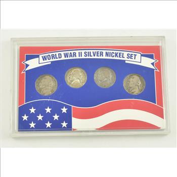 World War II Silver Nickel Type Set - Coin Collection - Great Display ...