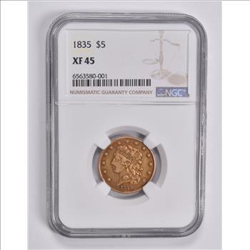 XF45 1835 $5 Classic Head Gold Half Dollar NGC | Property Room