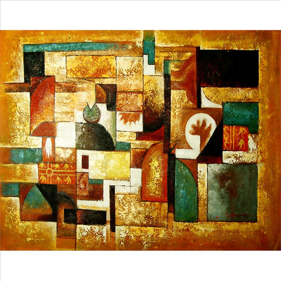 Textures - 25x25" Square Hand Painted Oil on Canvas | Property Room