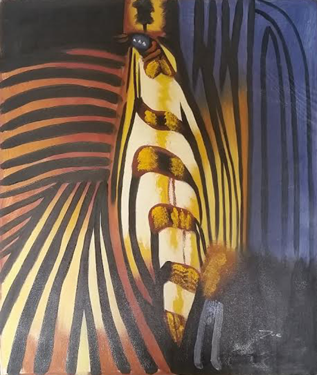 Abstract Zebra - Hand Painted Oil on Canvas | Property Room