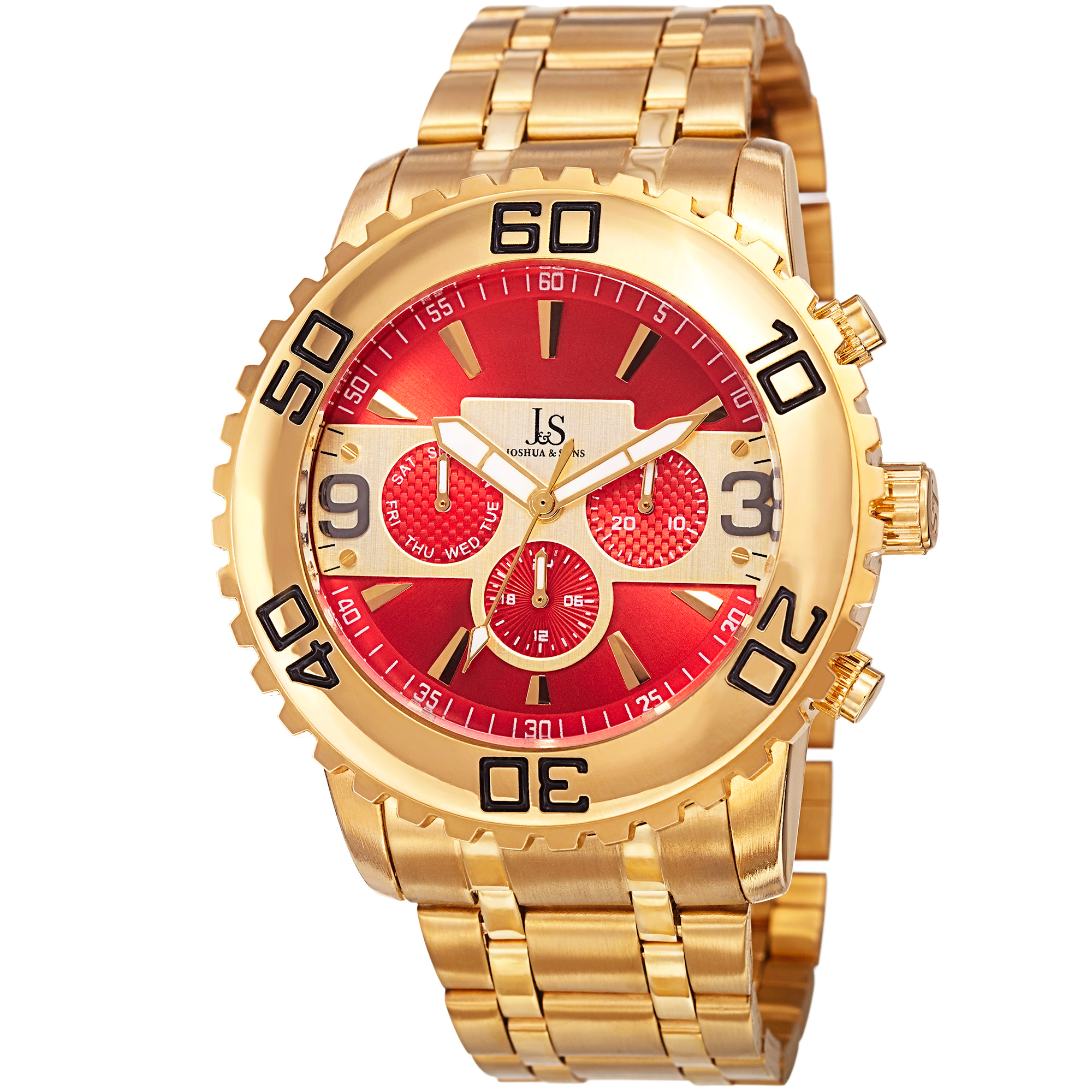 Joshua & Sons Men Swiss Quartz Tachymeter Bezel Bracelet Watch ...