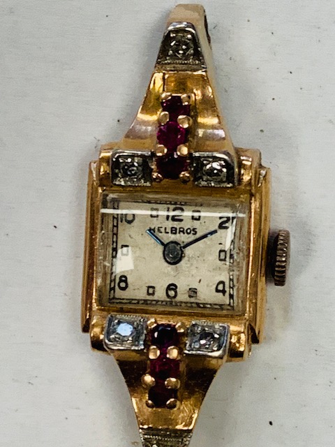 Helbros 14kt Gold & Diamond Watch | Property Room