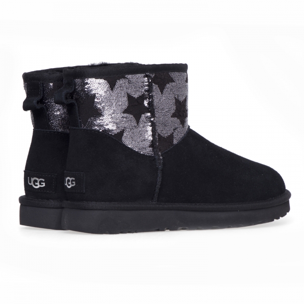 UGG Mini Classic Sequin Star Black, 8 | Property Room
