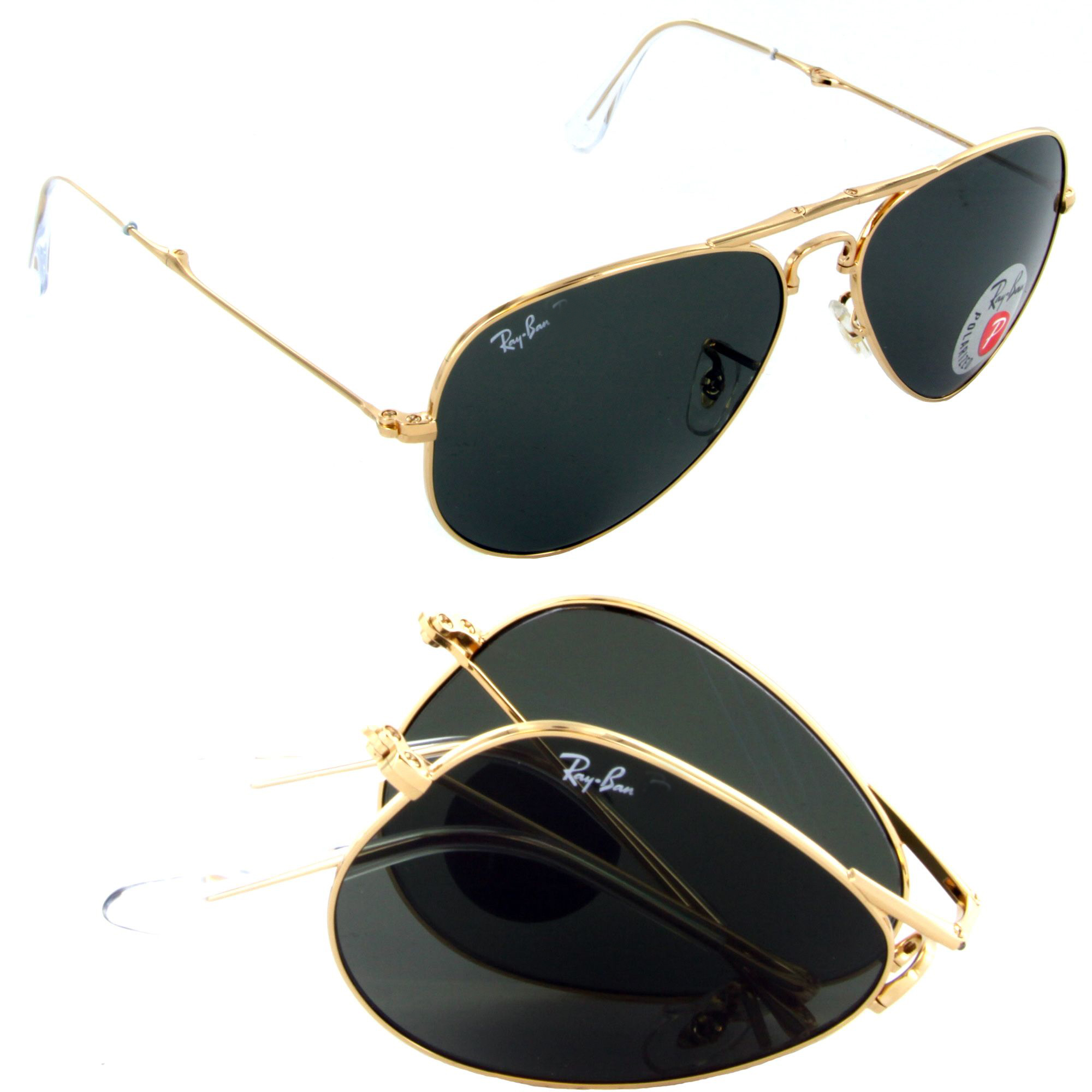 Rayban Aviator Folding Sunglasses - 3479 - Gold Frame - Pink Mirror ...