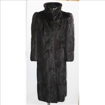 Dark Brown / Almost Black Full Length Mink Coat Size M | Property Room