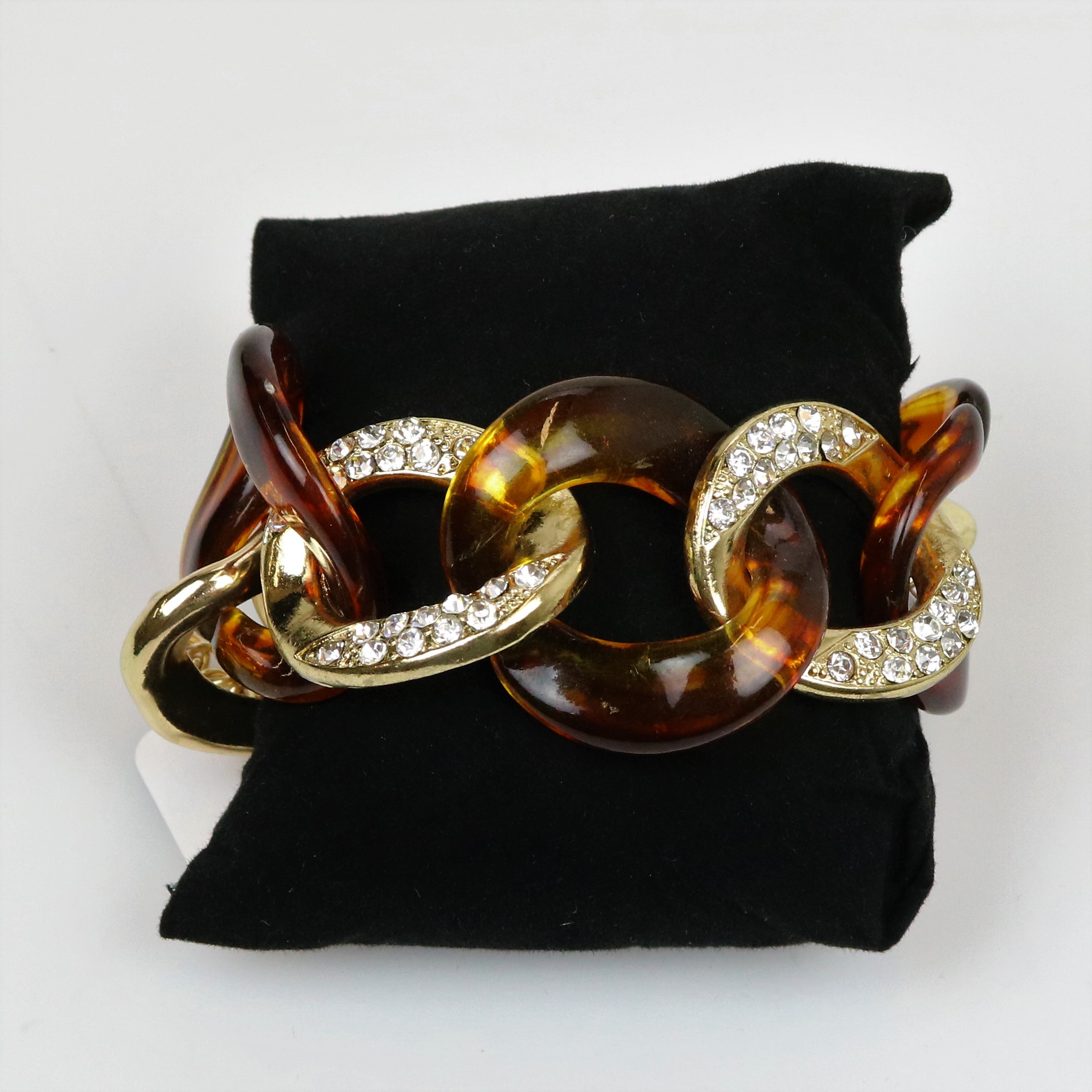 Tortoise Shell,Gold, Rhinestone Bracelet | Property Room