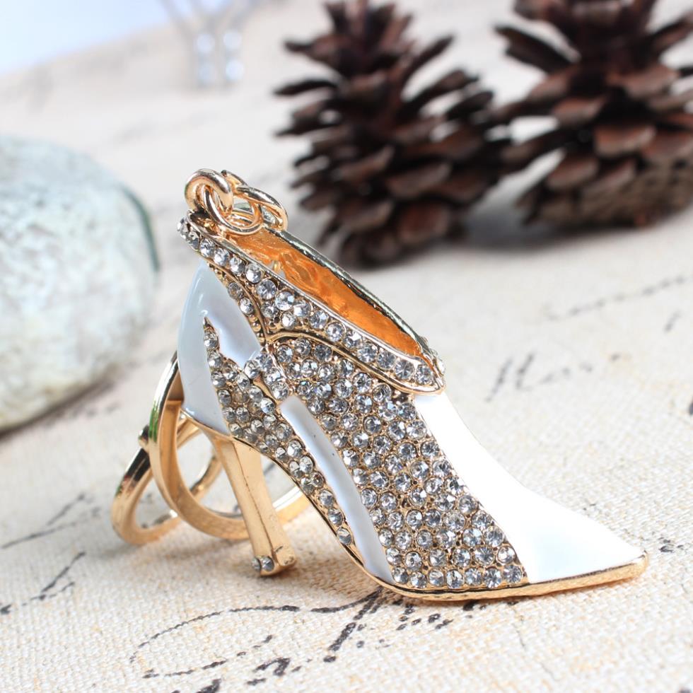 White/Gold High Heel Purse Charm/Key Ring | Property Room