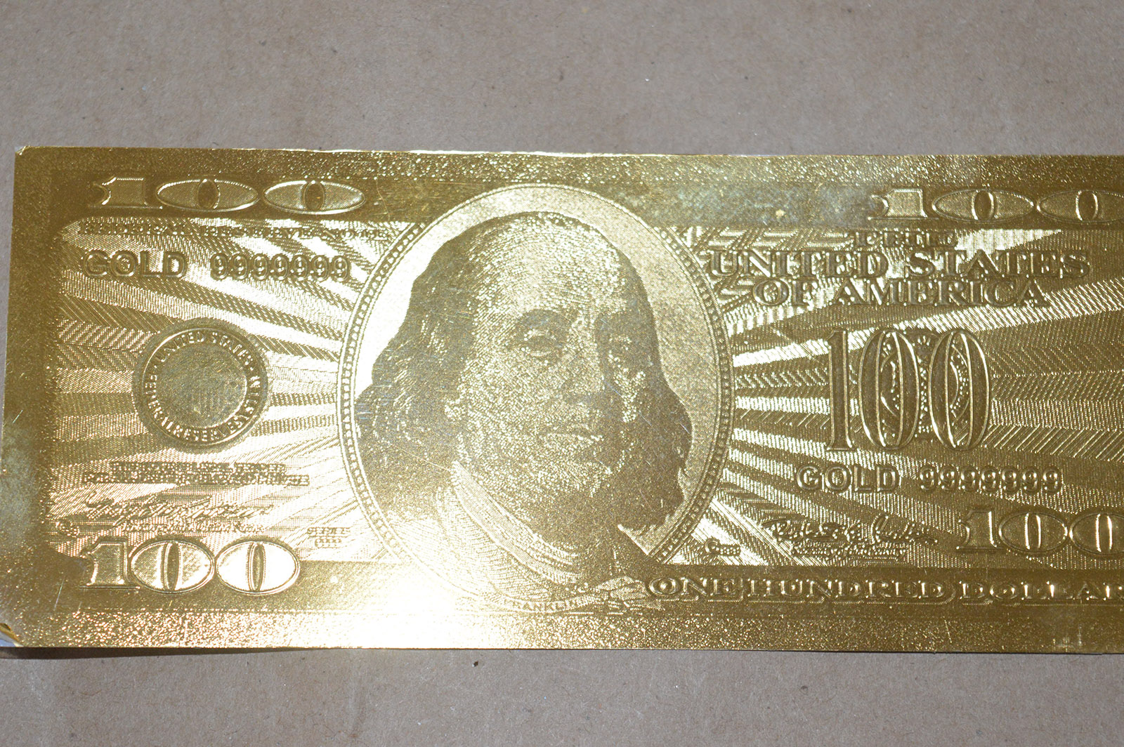 .999 Gold US $100 Note | Property Room