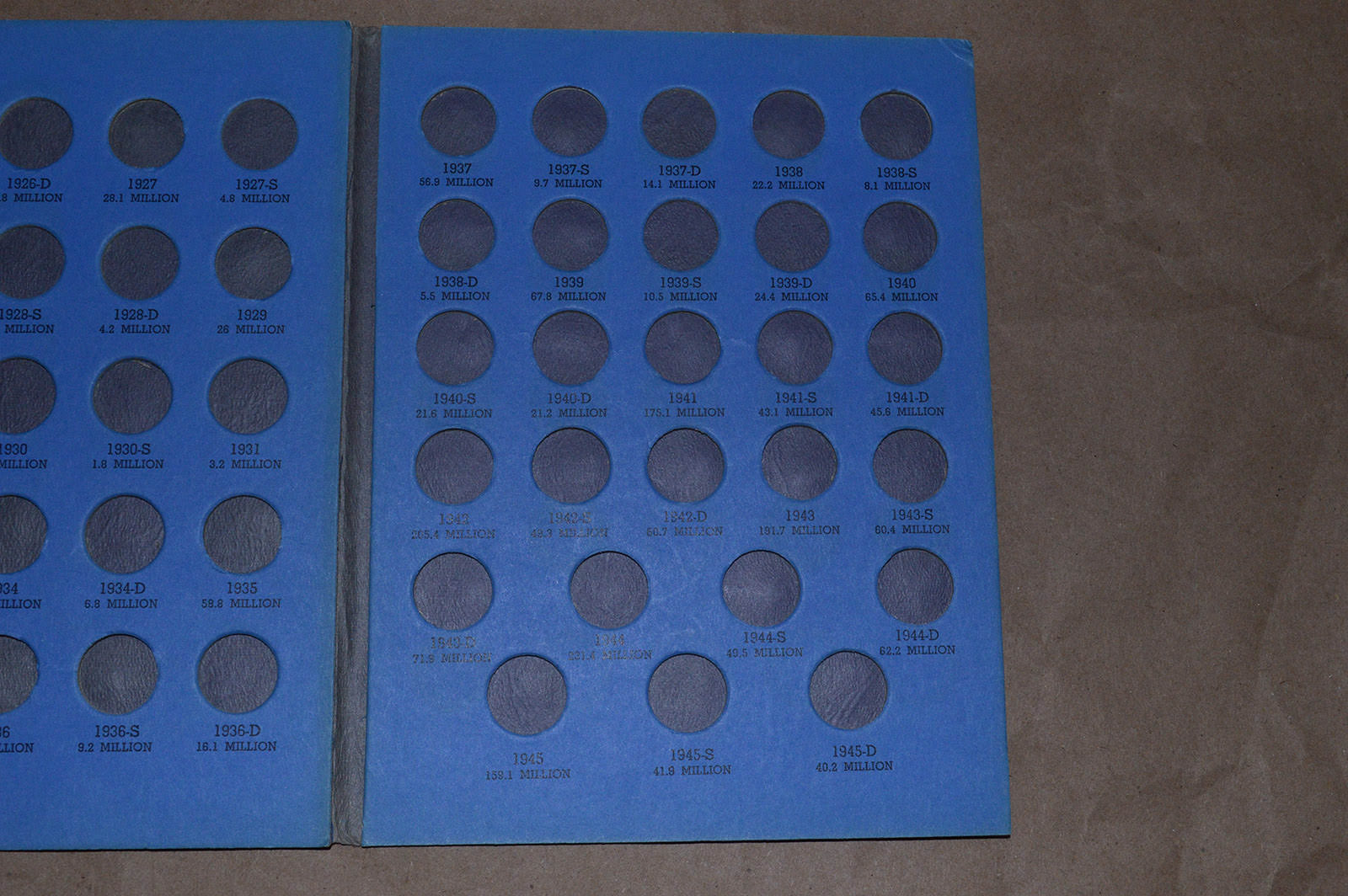 Mercury Head Dime Collection 1916 To 1945 Empty Album | Property Room
