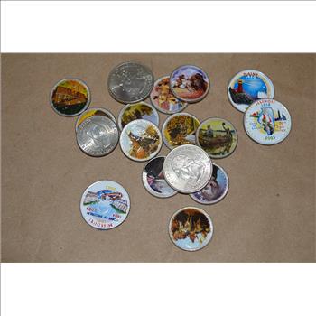 (17) Assorted Colorized US Coins | Property Room