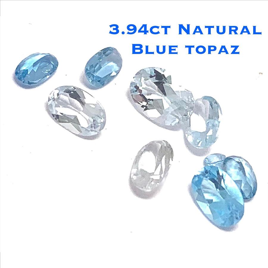 3.94ctw Lot of Natural Brazilian Untreated Blue Topaz Gemstones ...
