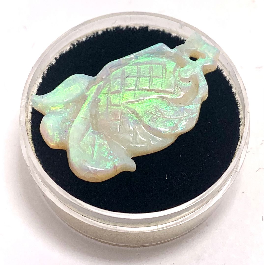 $1275 Natural Hand Carved Genuine Opal 13.30ctw Measurement 30X15 MM ...