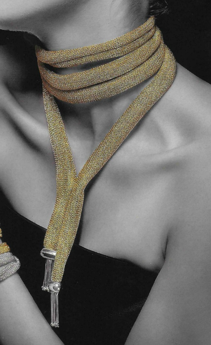 Adami & Martucci Italian Designer Mesh Collection Extra Long Gold Tone ...