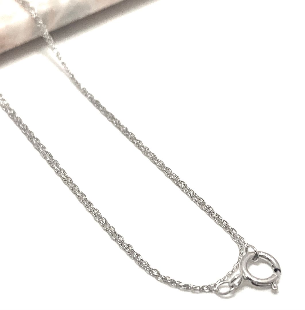 10k Solid White Gold Double Link Chain | Property Room