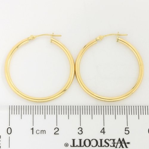 10k Yellow Gold Large Hoop Earrings | Property Room