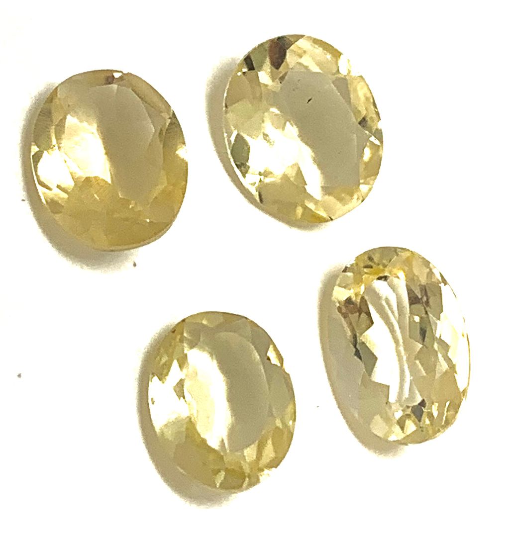 12.80ct Lot of 4 Untreated Natural Oval Cut Lemon Quartz Loose ...