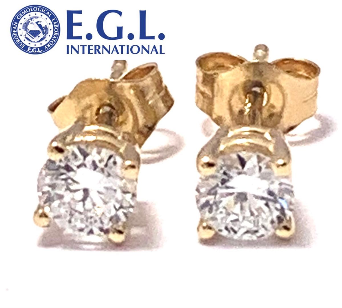 $1299 EGL Certified 0.50ctw VS2-SI1-D 14k Gold Lab Grown Diamond Stud ...