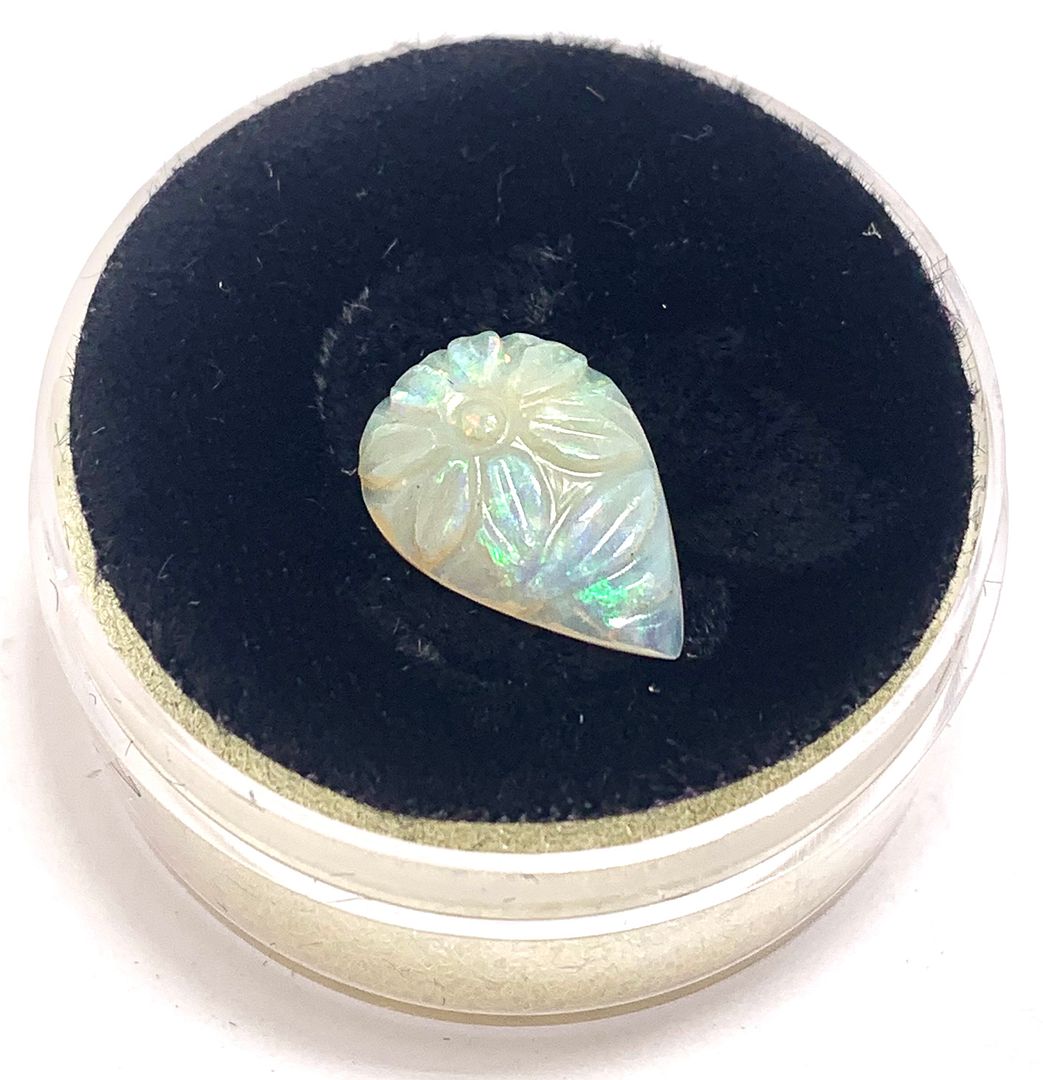 $175 Natural Hand Carved Opal 2.02ctw Measurement 14X9 MM | Property Room