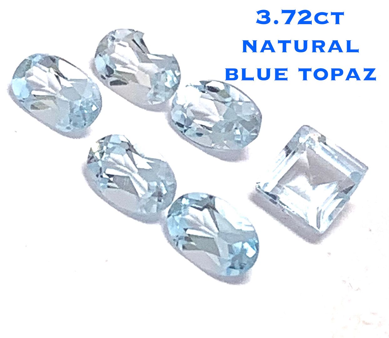 3.72ctw Lot of Natural Brazilian Untreated Blue Topaz Gemstones ...
