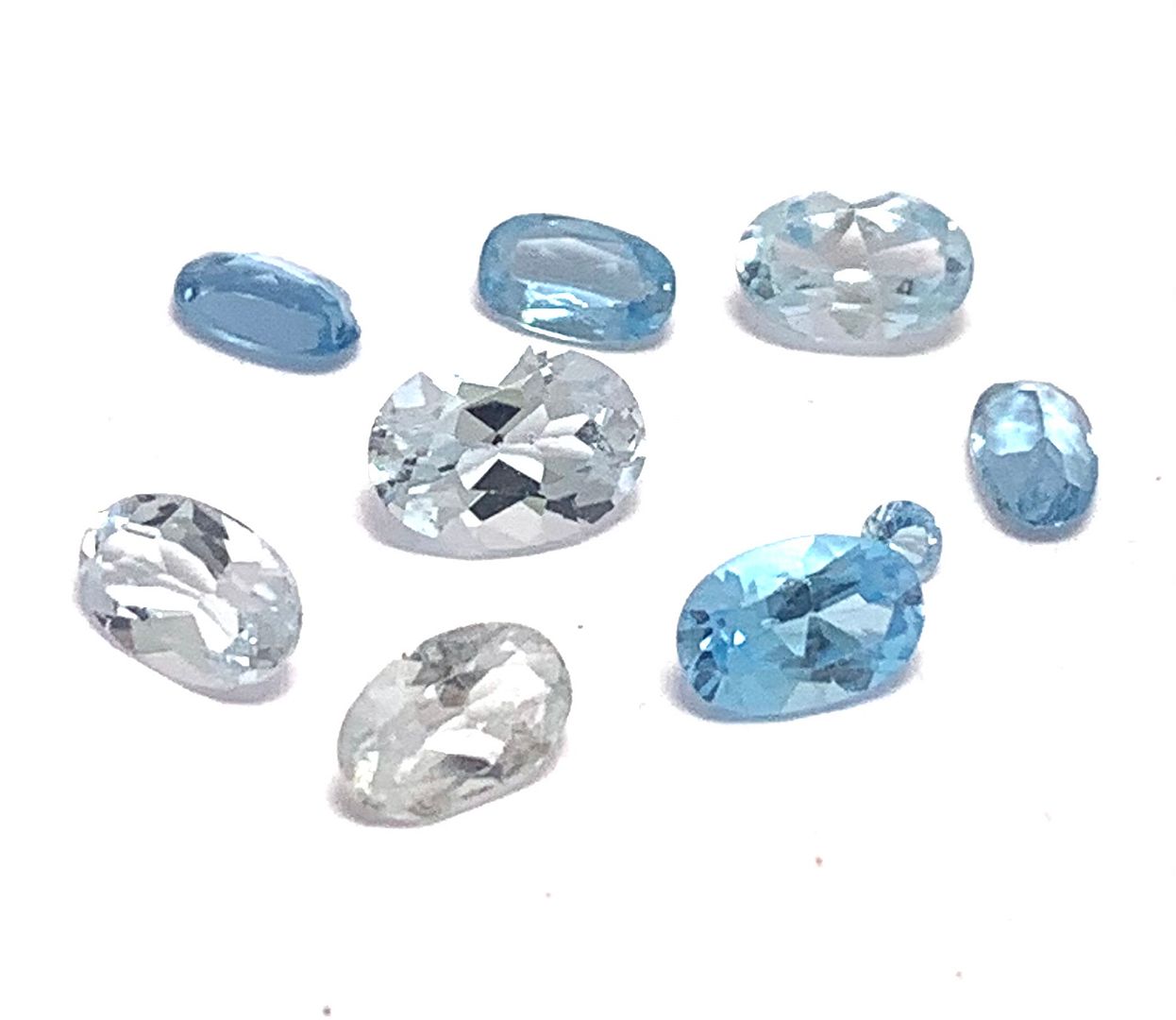 3.94ctw Lot of Natural Brazilian Untreated Blue Topaz Gemstones ...