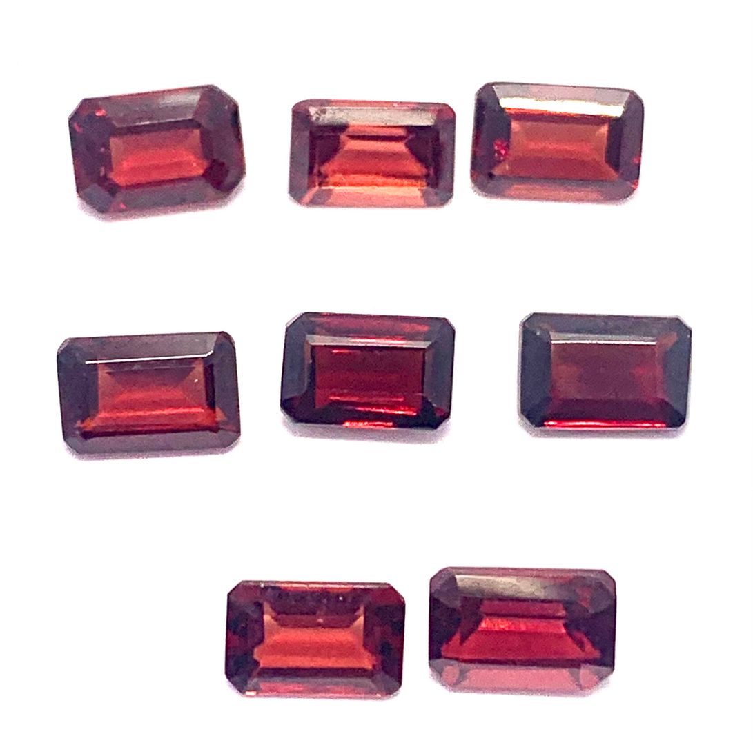 5.15ctw Lot of African Natural Emerald Cut Garnet Loose Stones ...