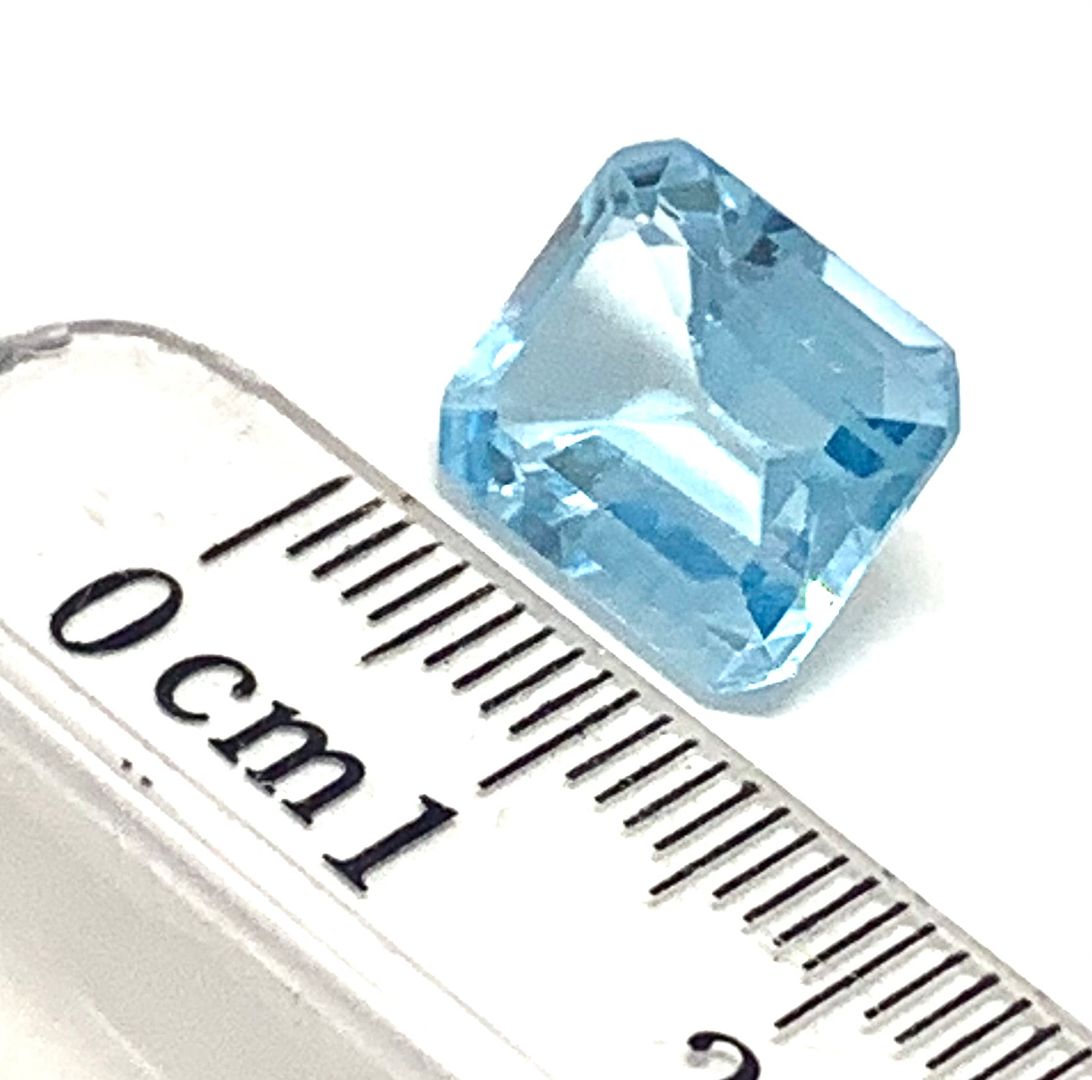 Natural Brazilian 7.35ct Swiss Blue Emerald Cut Topaz 12x10mm ...