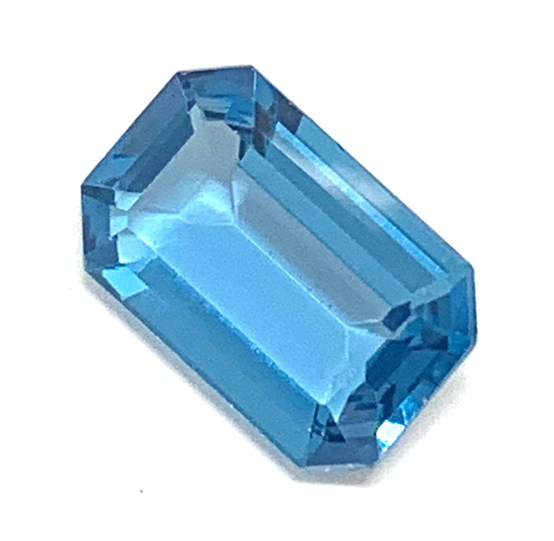 Natural Brazilian 8.19ct London Blue Emerald Cut Topaz 15x10mm ...