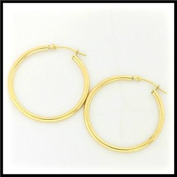10k Yellow Gold Large Hoop Earrings | Property Room