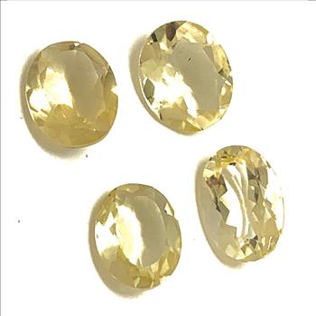 12.80ct Lot of 4 Untreated Natural Oval Cut Lemon Quartz Loose ...