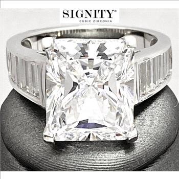 .925 Sterling Silver, 16.50ctw Signity Star Cubic Zirconia Ring Size 7 ...