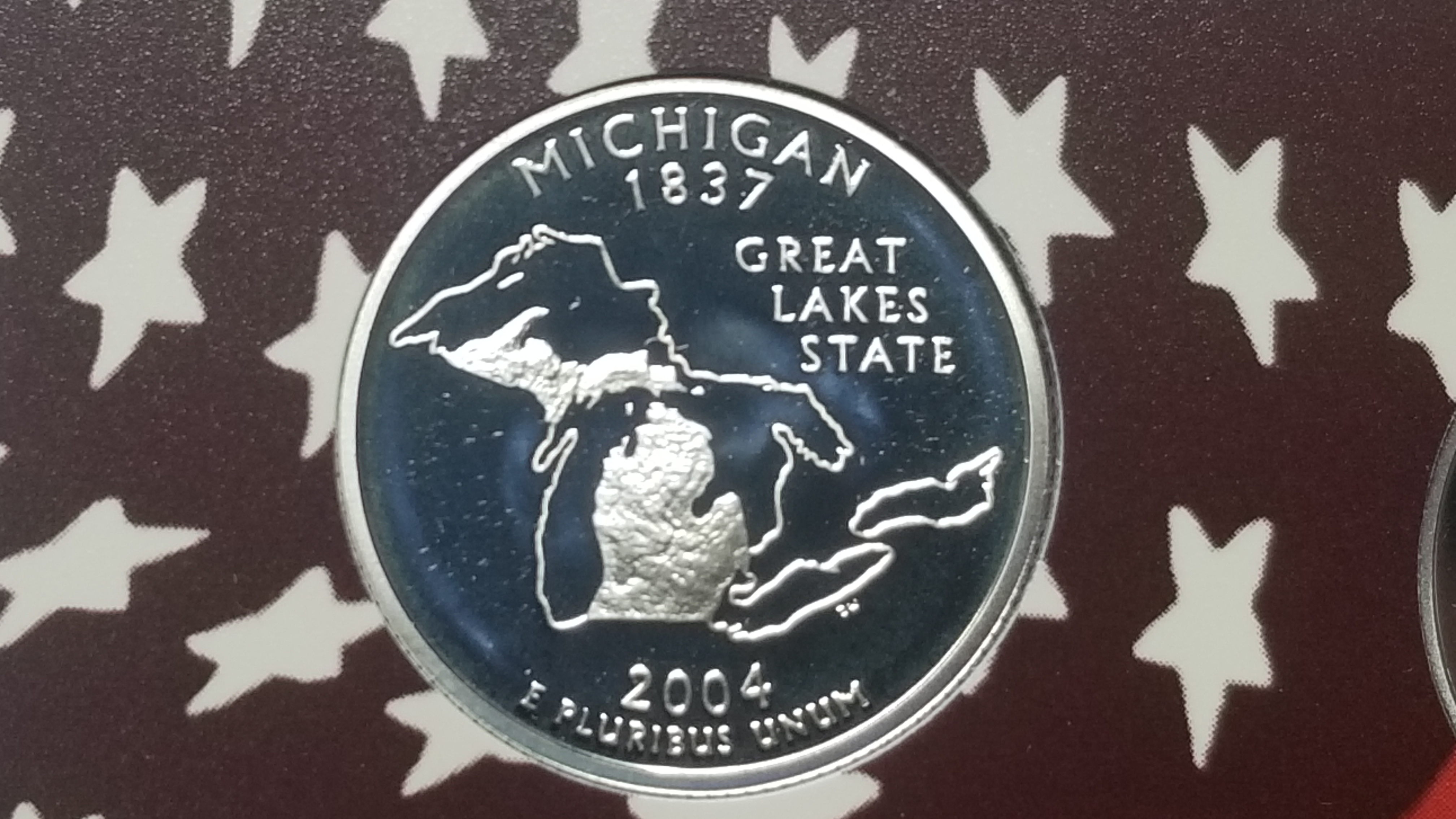 2004 S Silver Michigan Quarter Gem Proof Cameo | Property Room