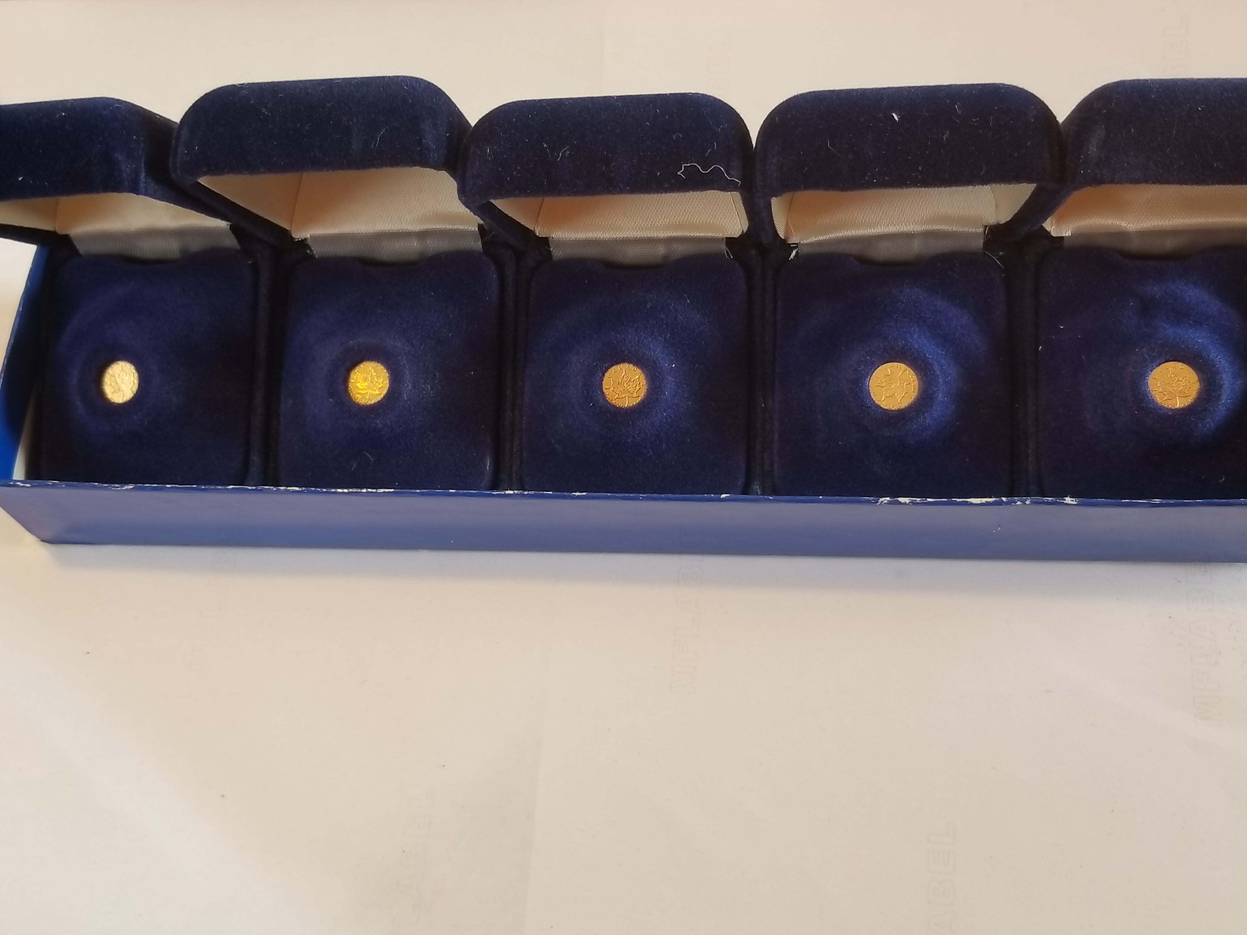 5 IMM Gold mini Maple Leaf Coins Half Gram Gold Each | Property Room