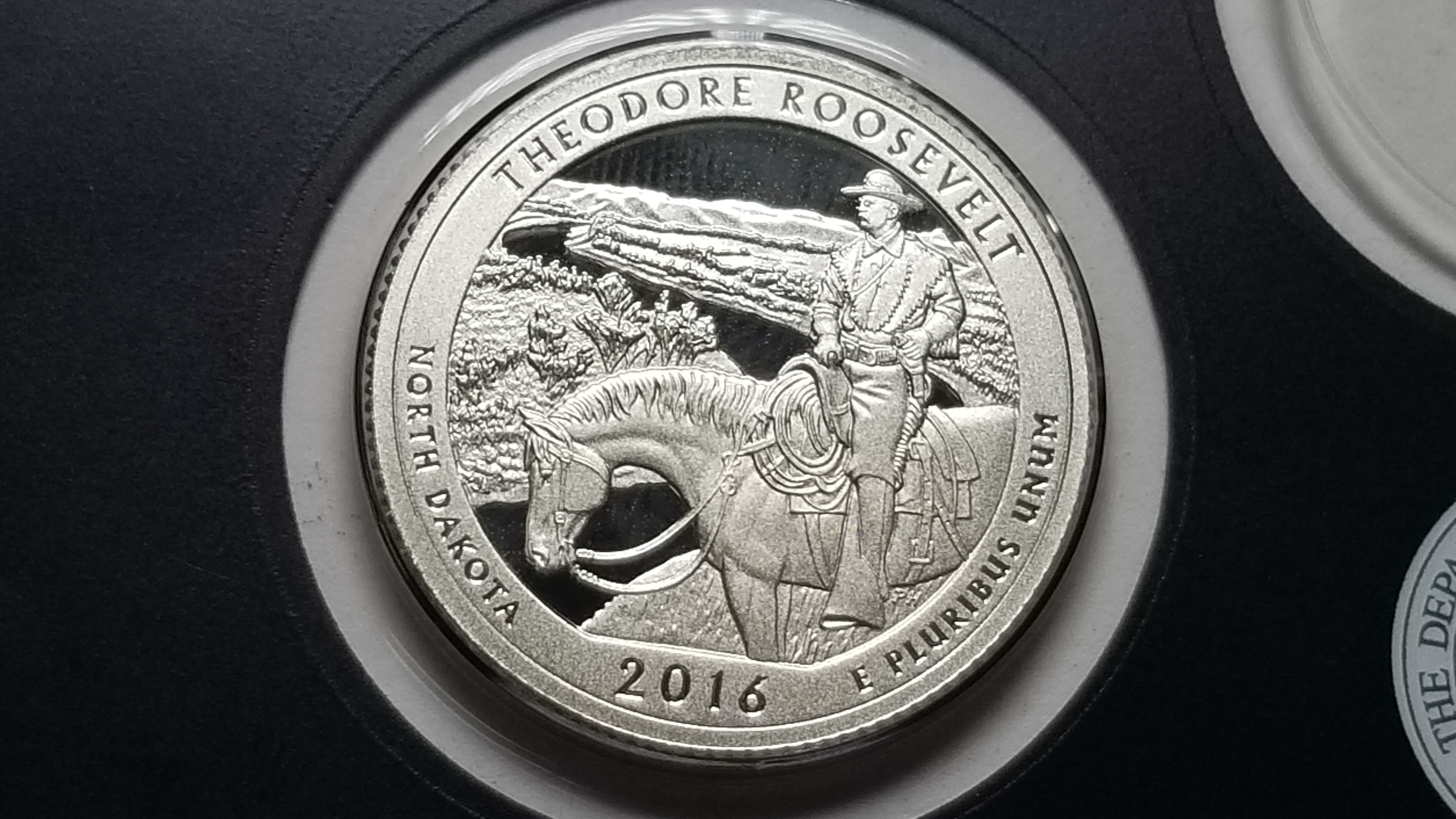 2016 S Silver Theodore Roosevelt Quarter Gem Proof Cameo | Property Room