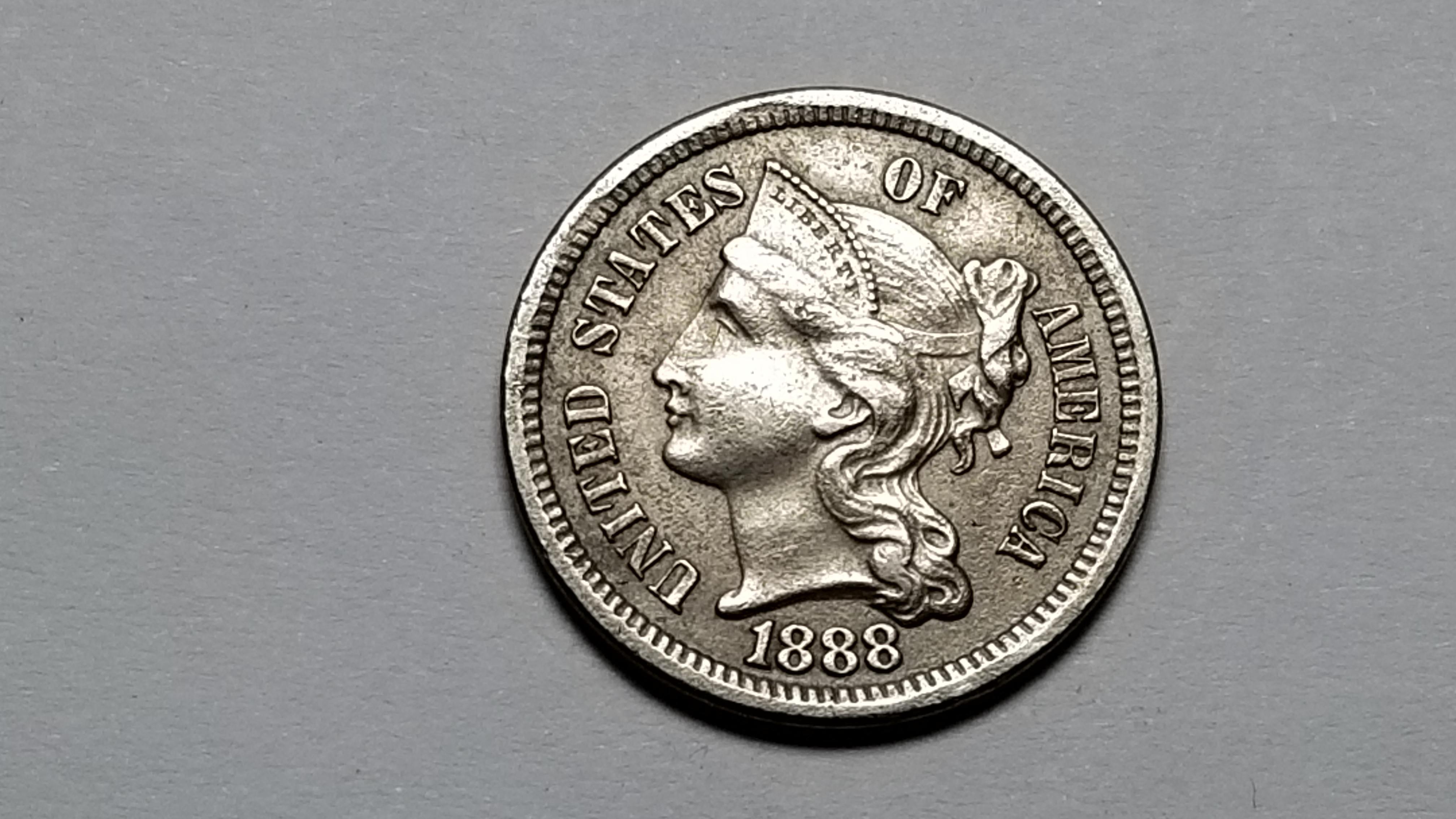 1888 3c Three Cent Nickel High Grade Very Rare Low Mintage | Property Room