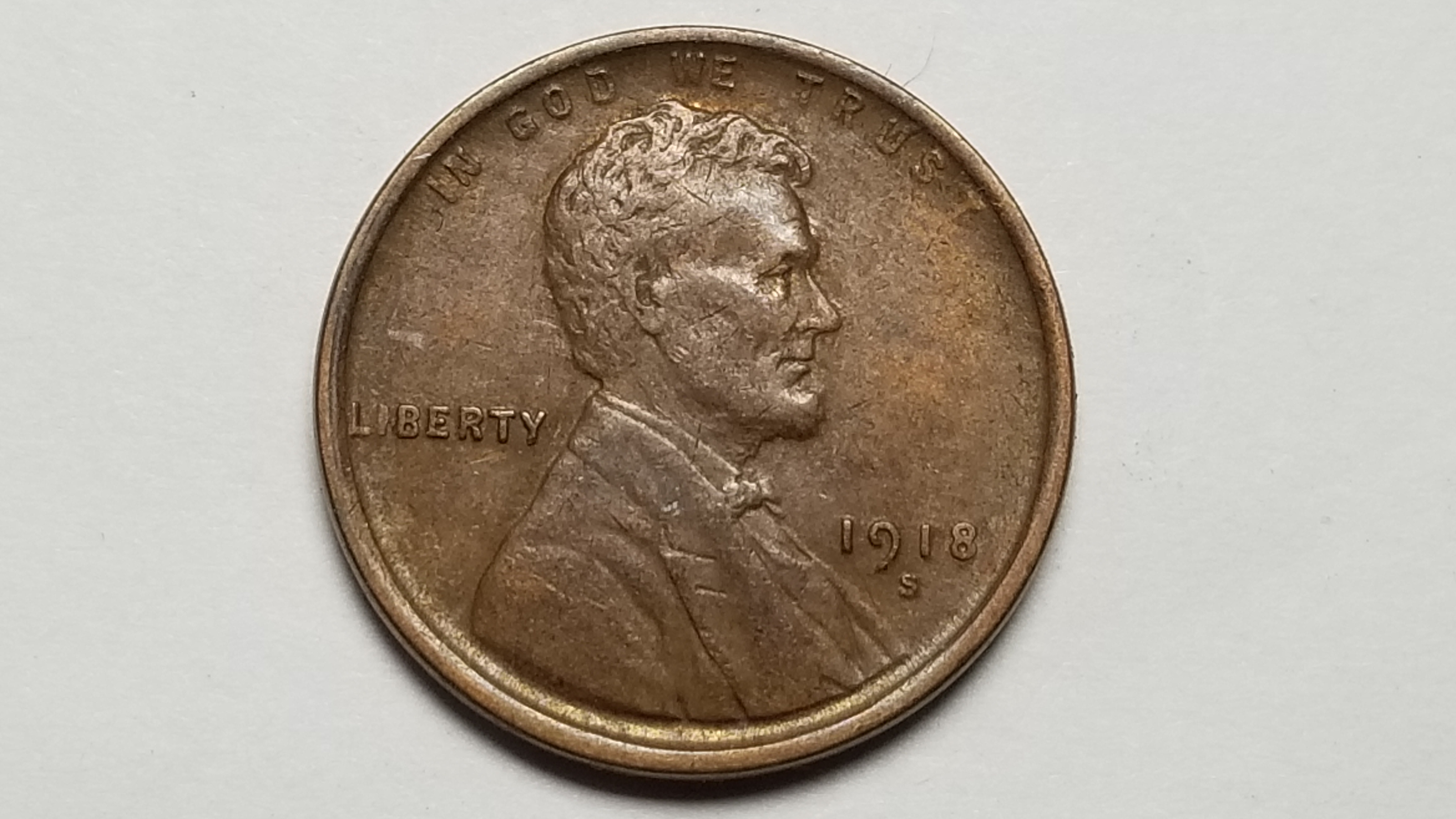 1918 S Lincoln Cent Wheat Penny High Grade | Property Room