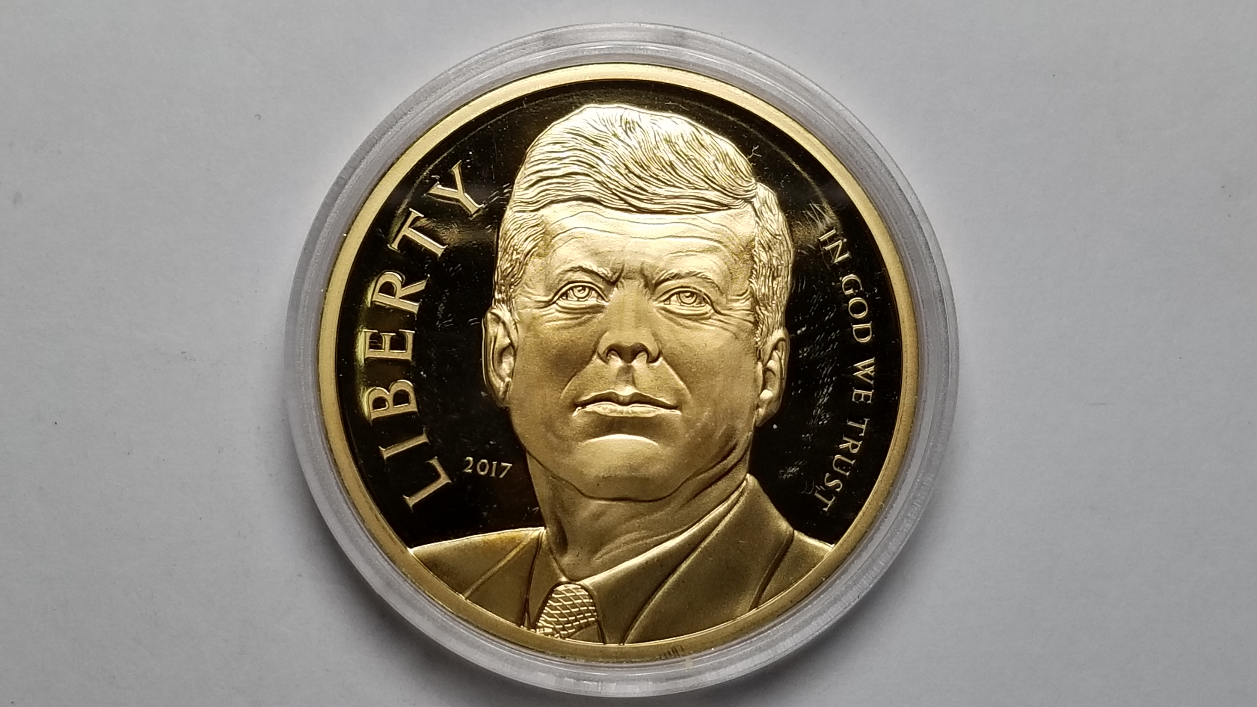 JFK Large Token Cu Layered in 24k Gold | Property Room
