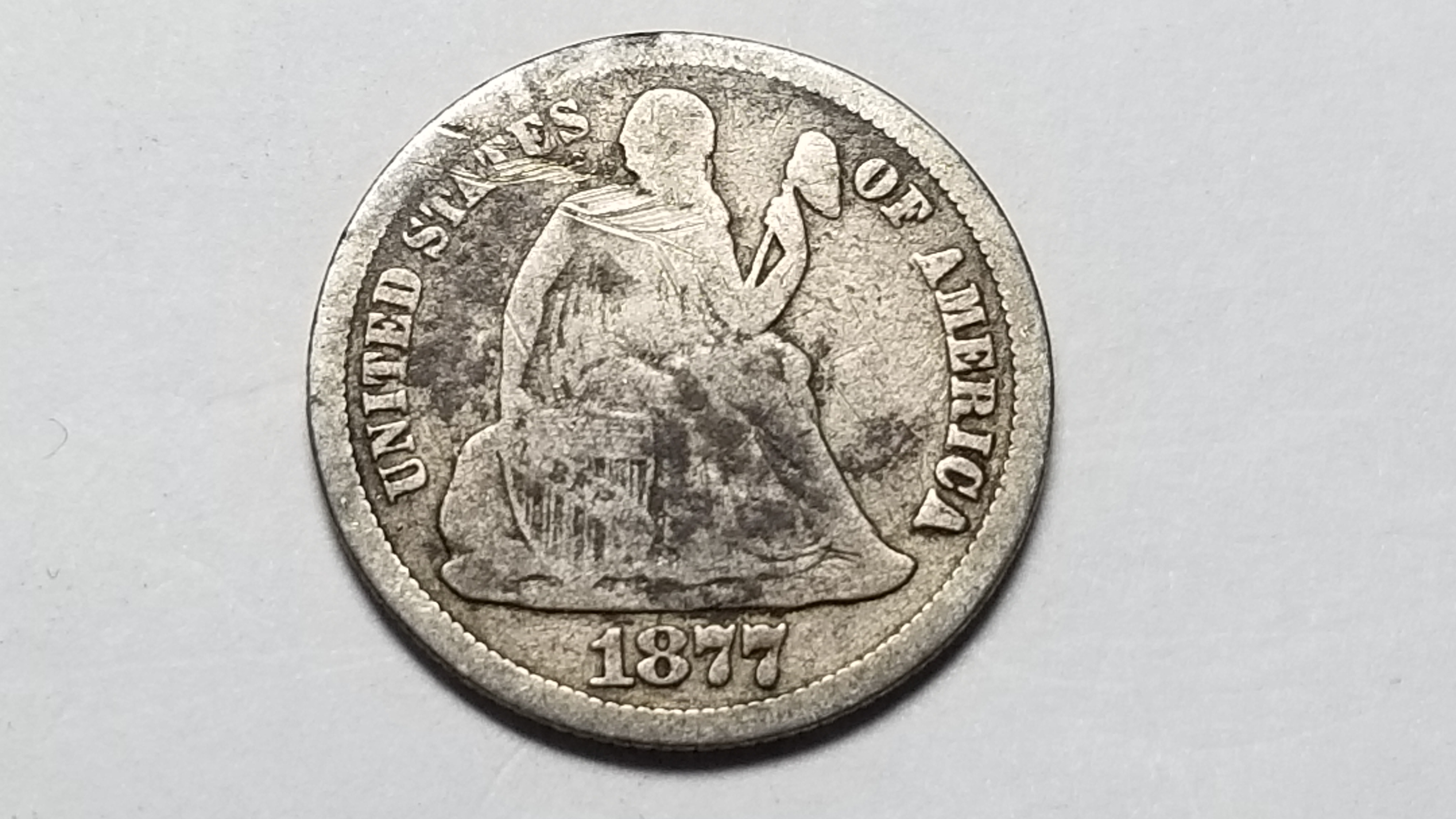 1877 CC Seated Liberty Dime High Grade Rare | Property Room