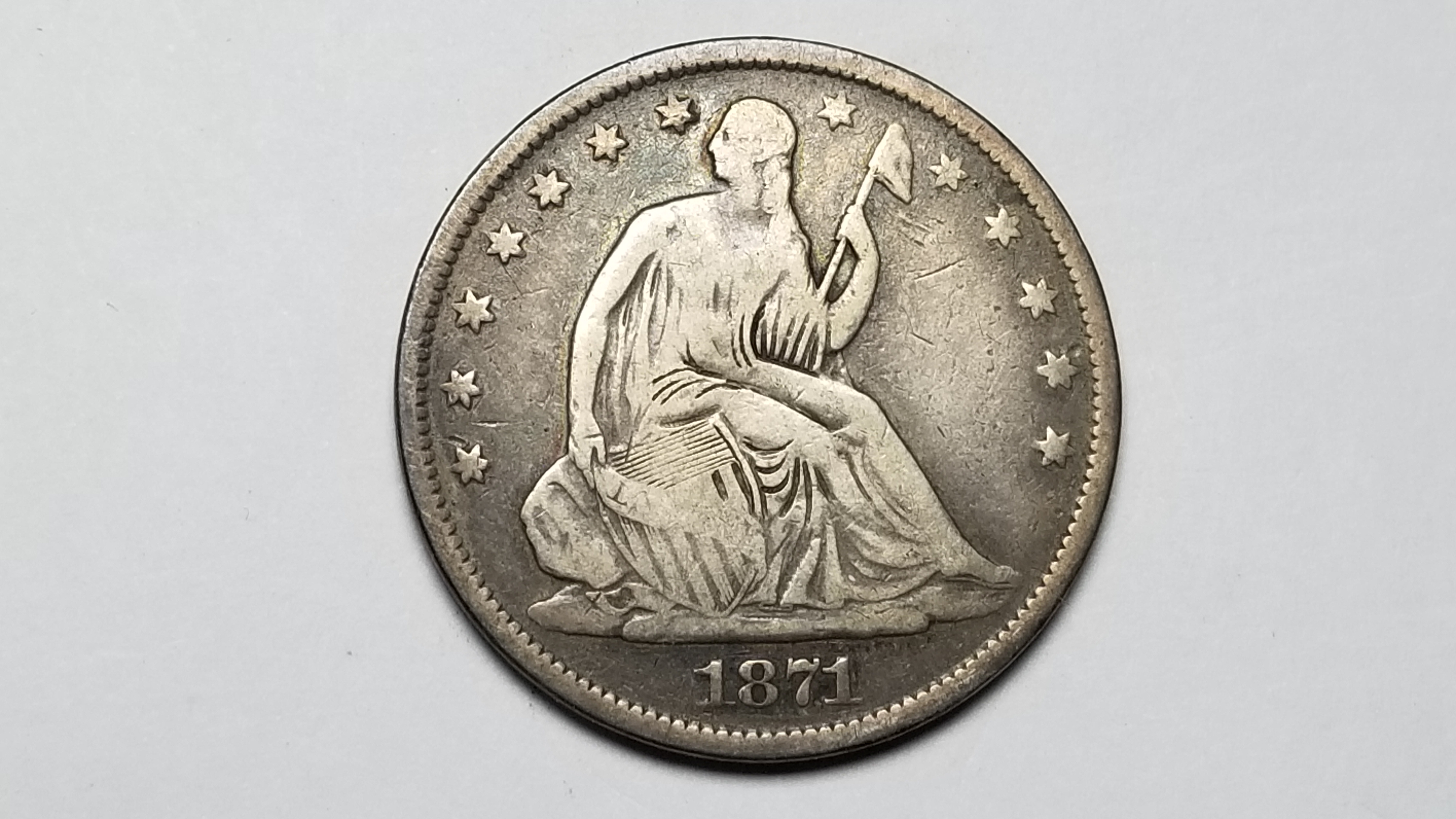 1871 Seated Liberty Half Dollar High Grade | Property Room