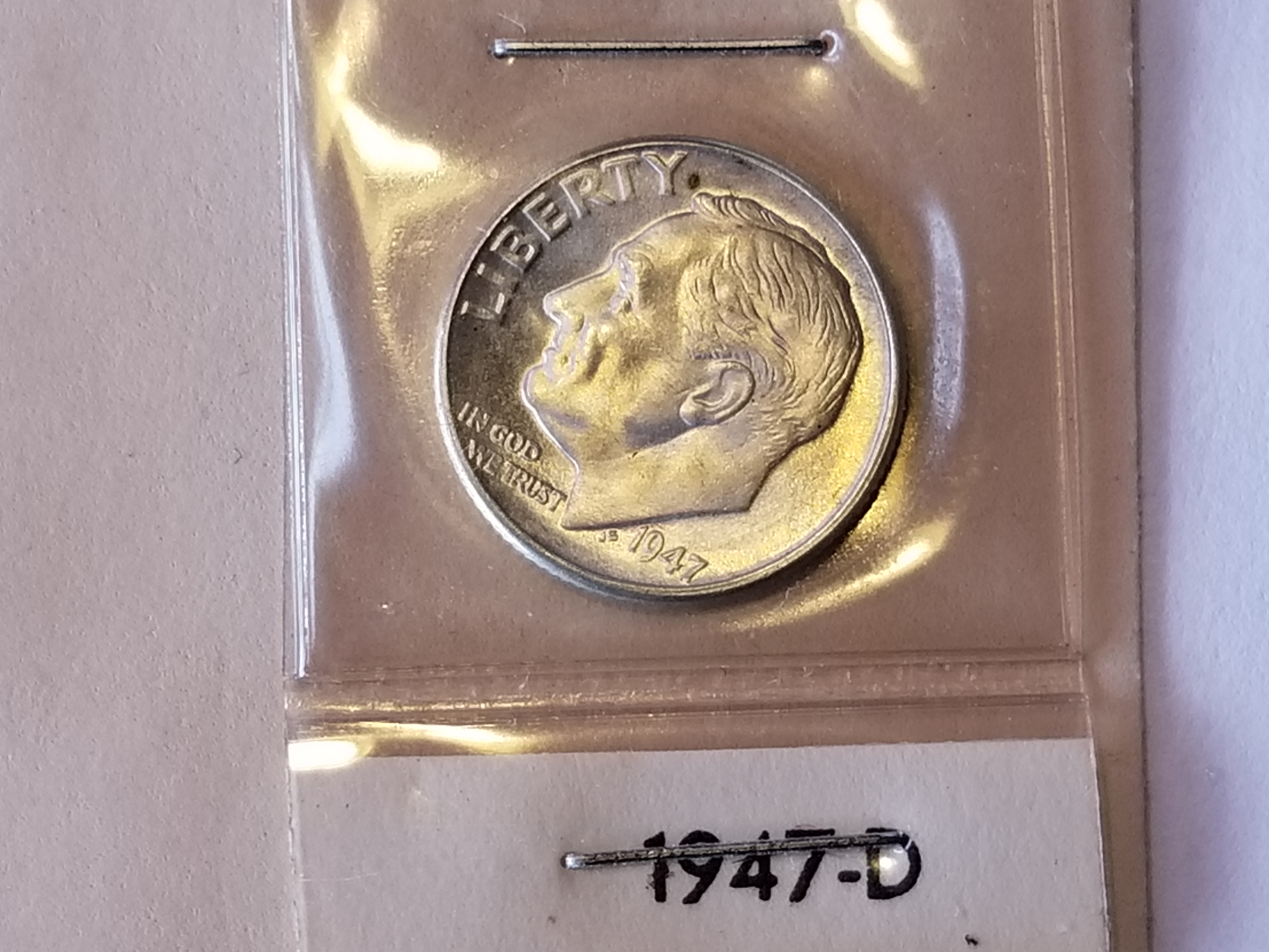 1947 D Roosevelt Dime Uncirculated From a Mint Set | Property Room