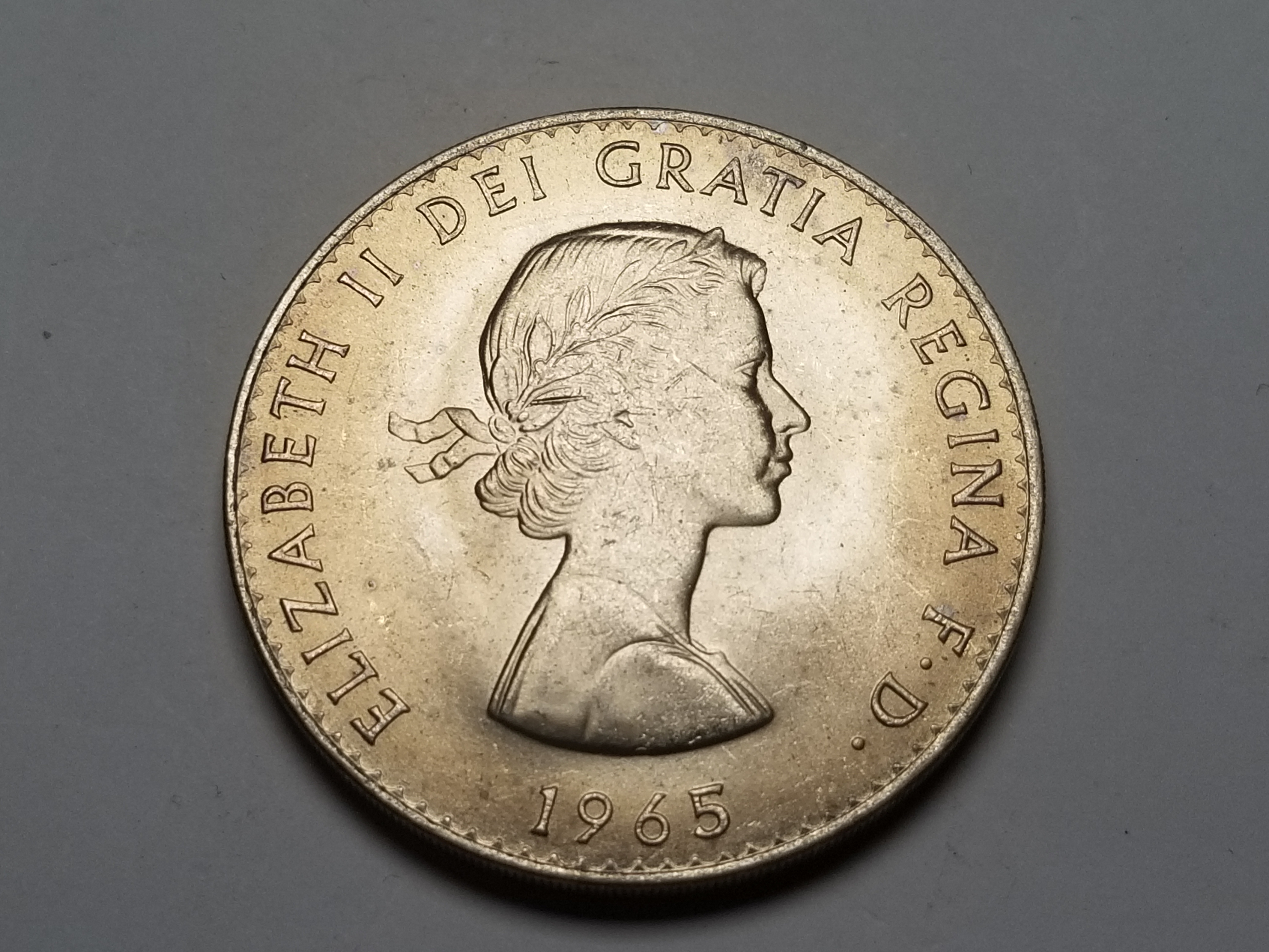1965 British One Crown Churchill Uncirculated | Property Room