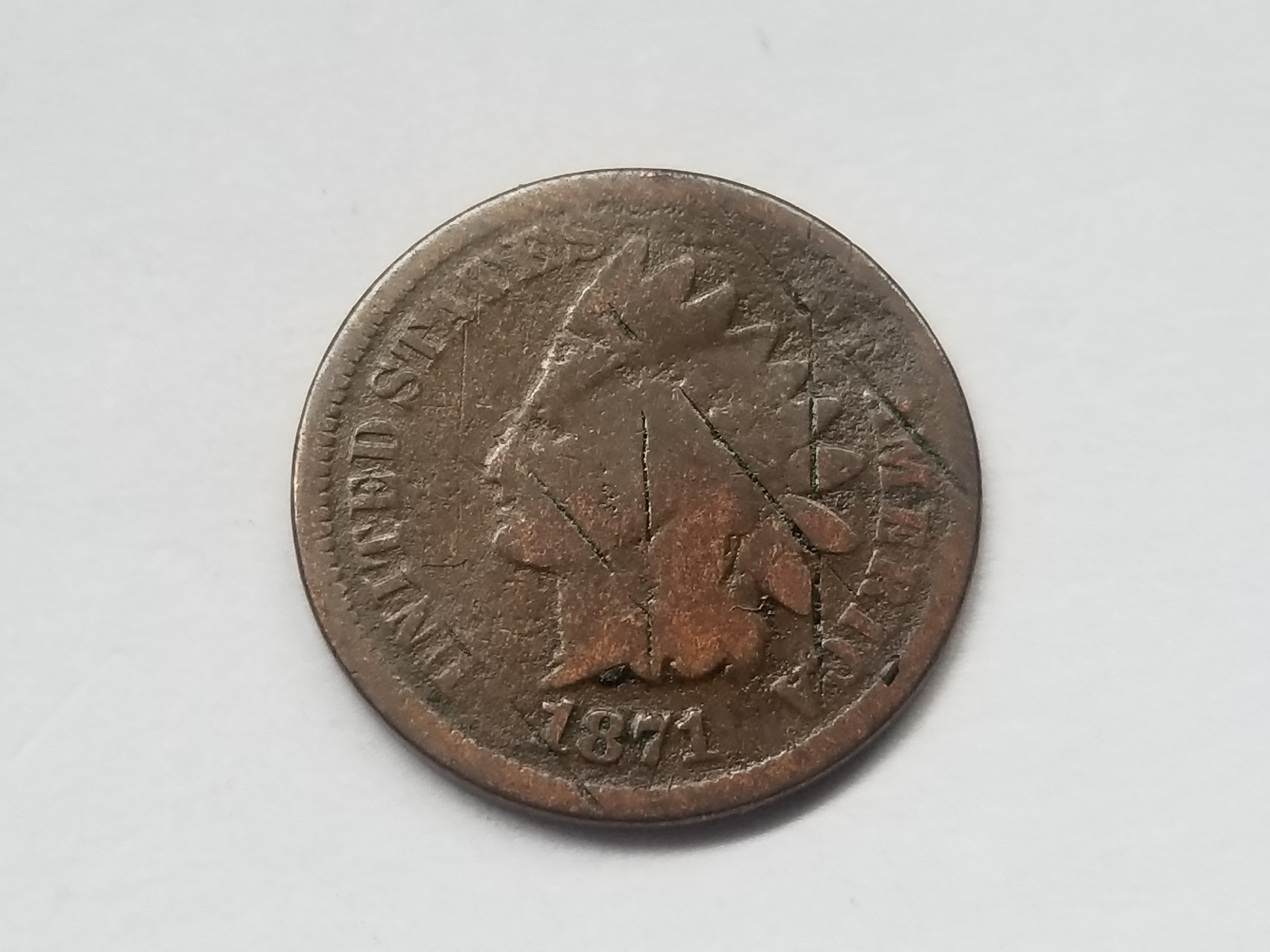 1871 Indian Head cent penny rare date | Property Room