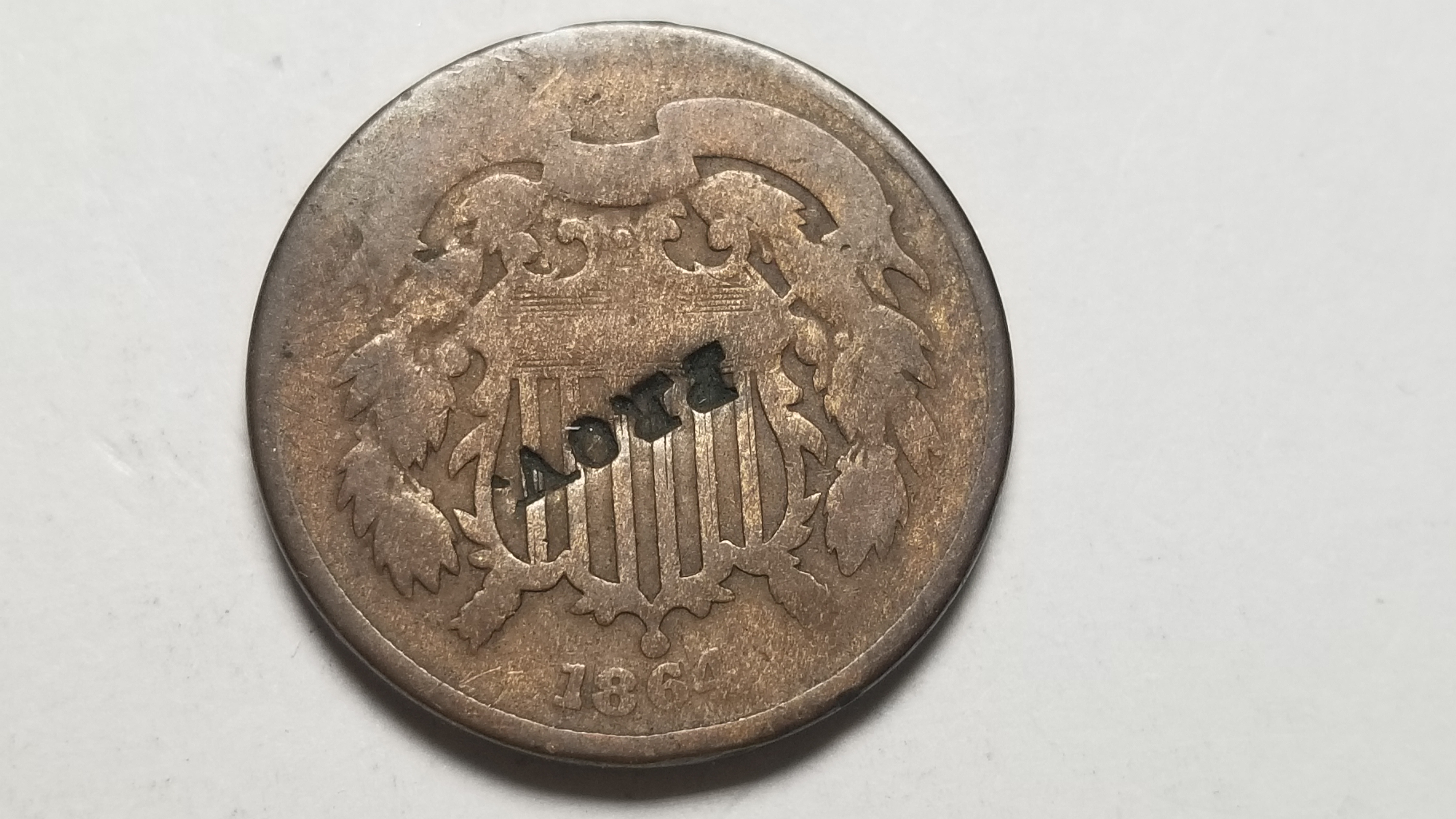 1864 2c Two Cent Piece Counter Stamp | Property Room
