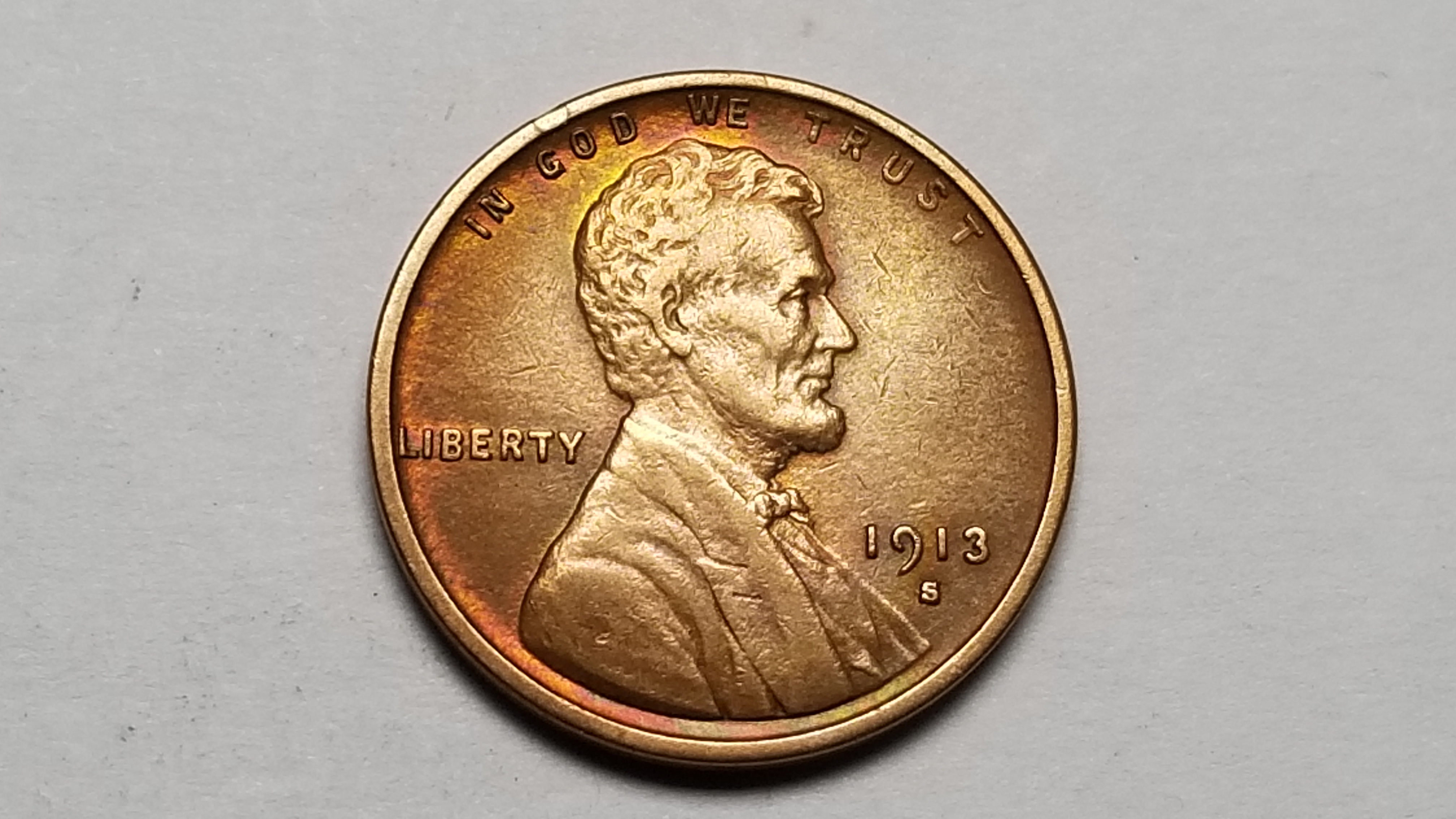 1913 S Lincoln Cent Wheat Penny Very High Grade Rare | Property Room
