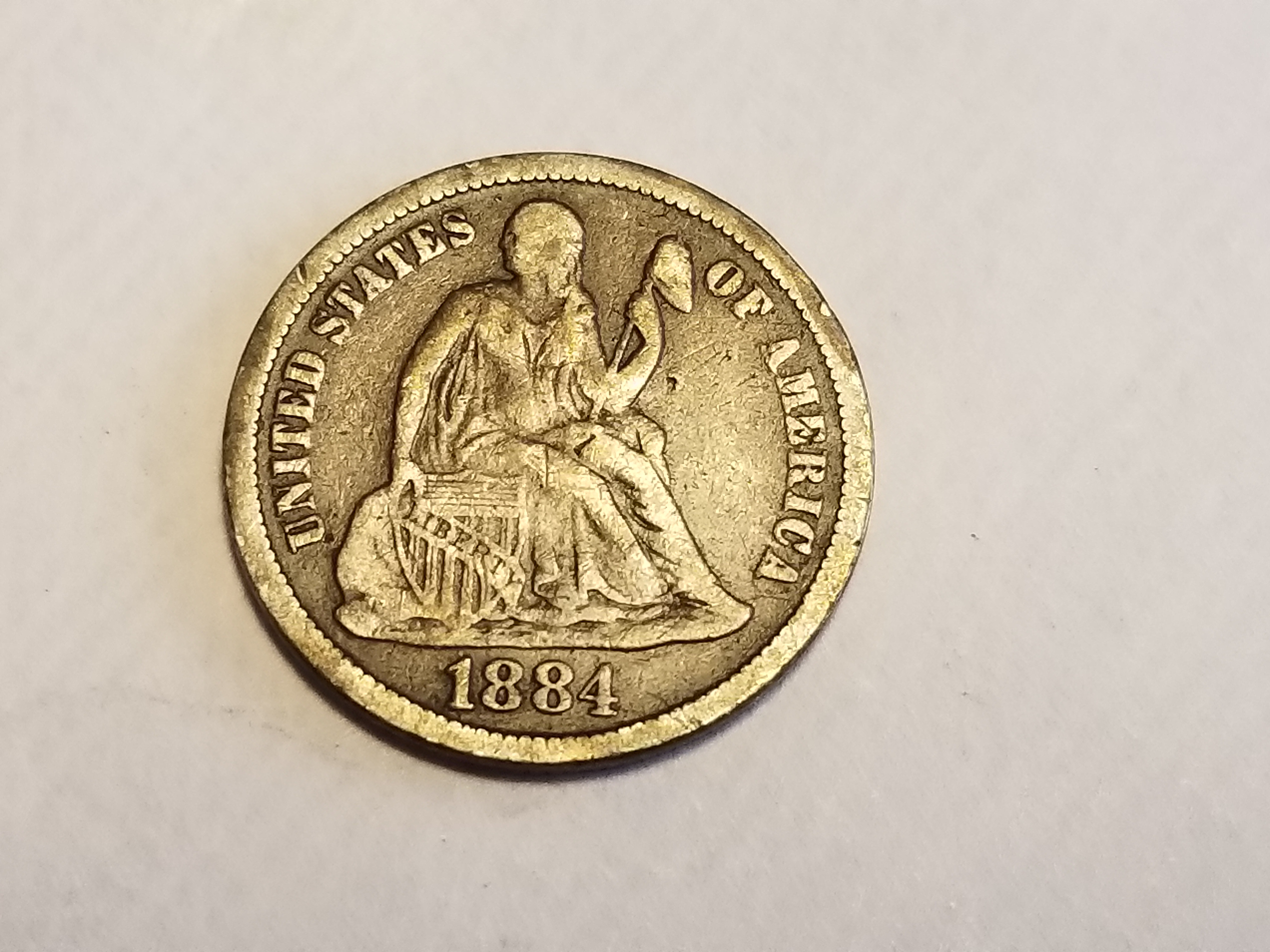 1884 Seated Liberty Dime high grade | Property Room
