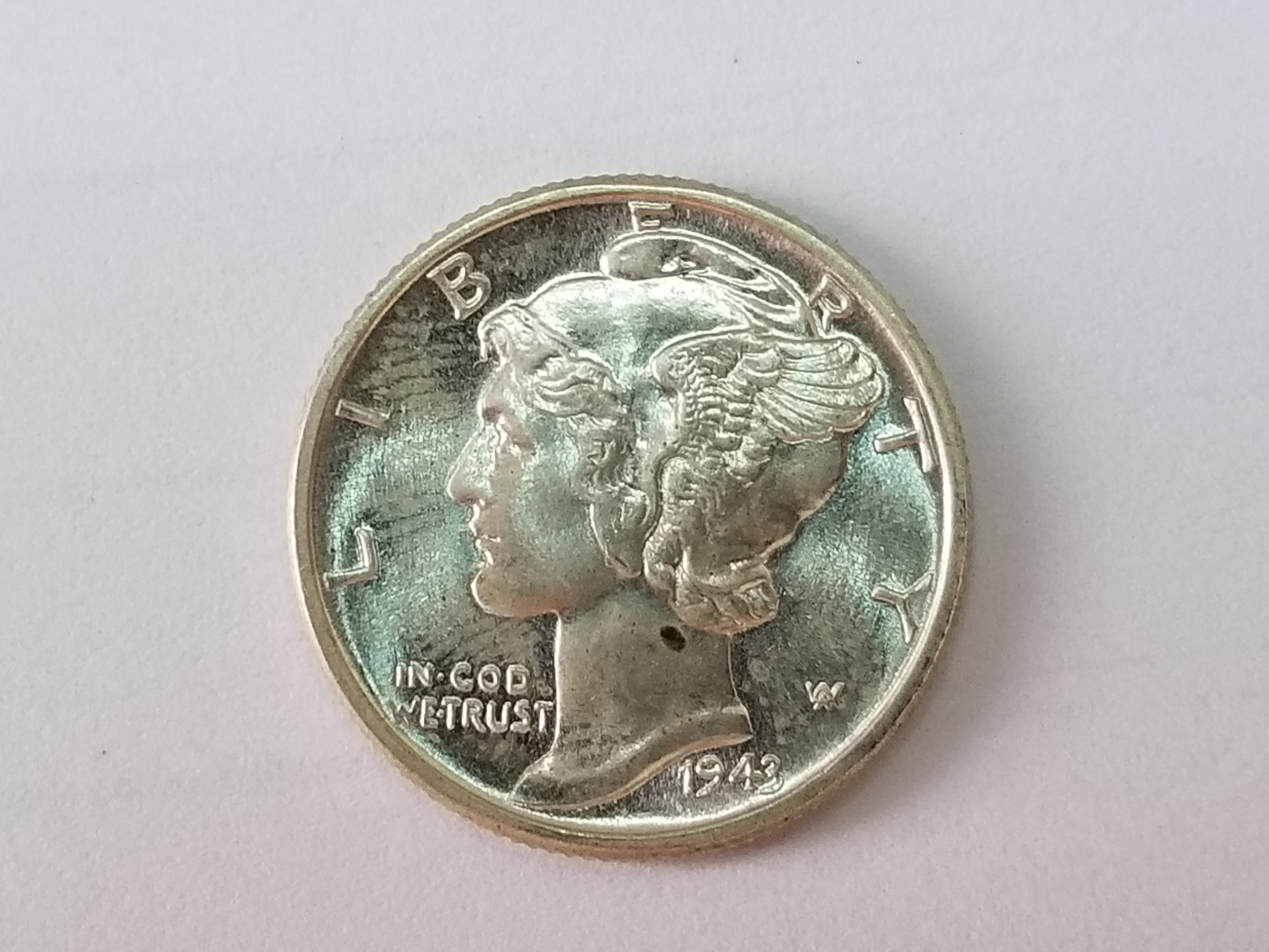 1943 Mercury Dime Gem Uncirculated Full Bands | Property Room