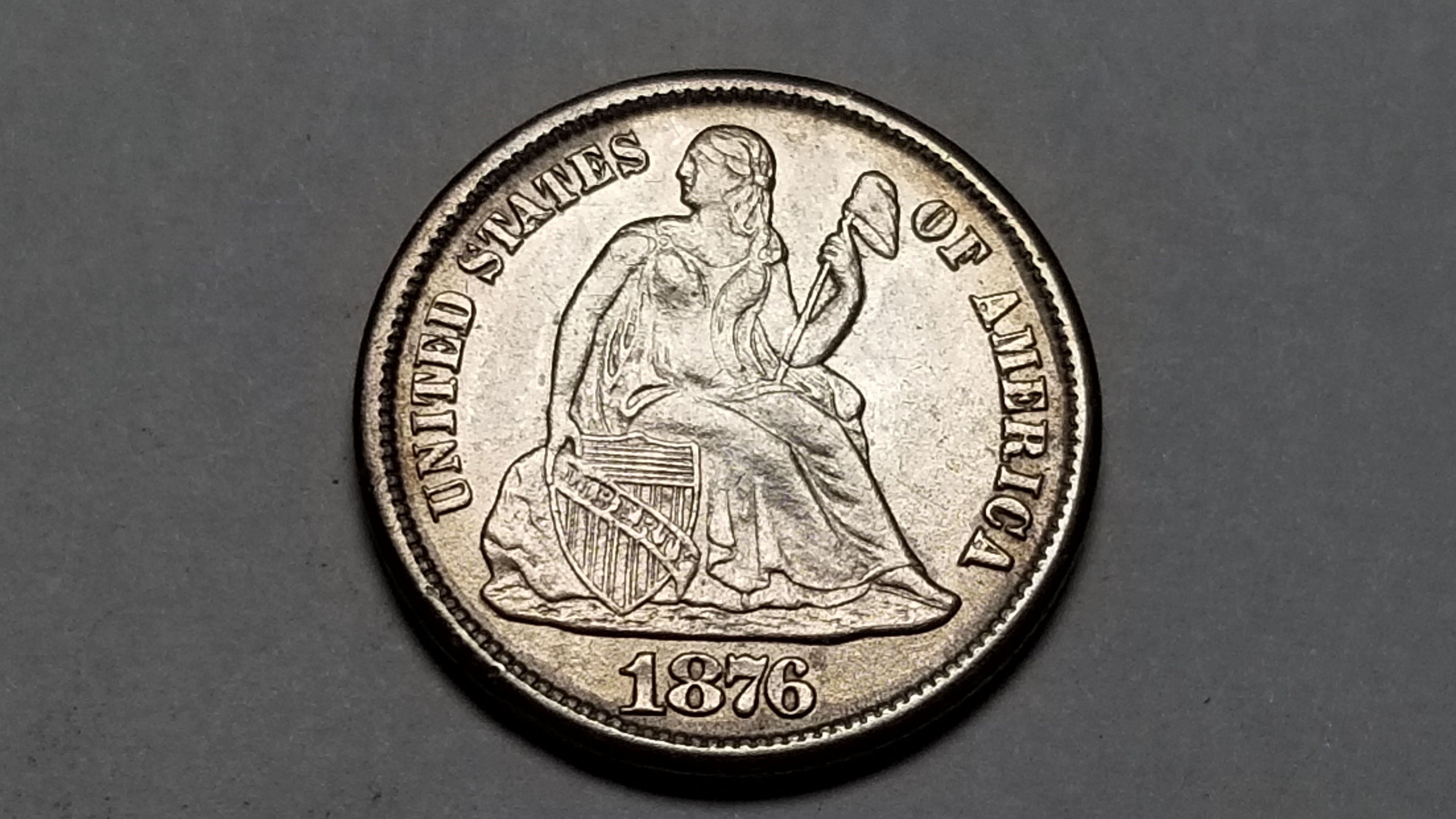 1876 CC Seated Liberty Dime Uncirculated Very Rare | Property Room