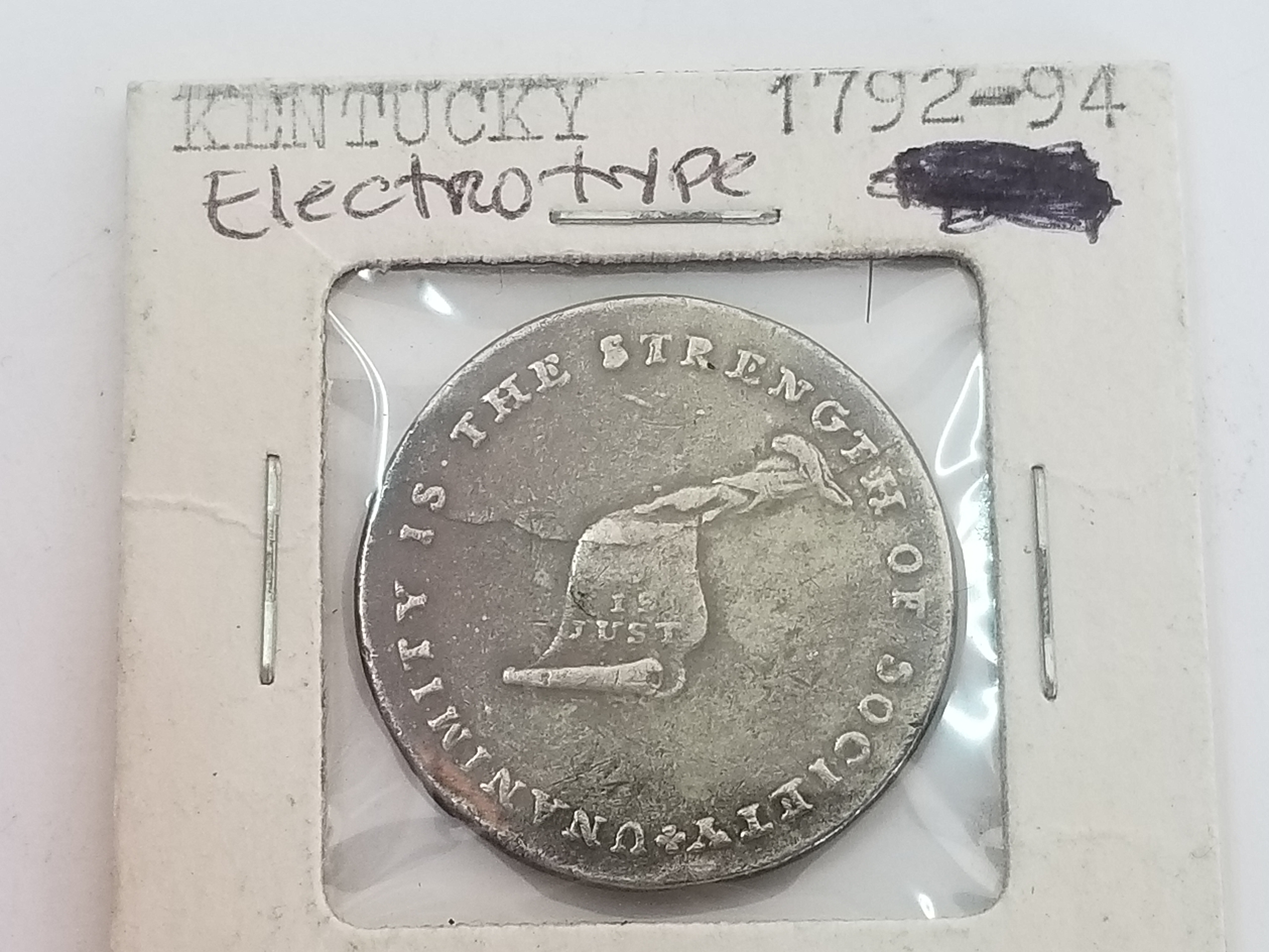 1792-94 Electrotype Strength of Society Coin | Property Room