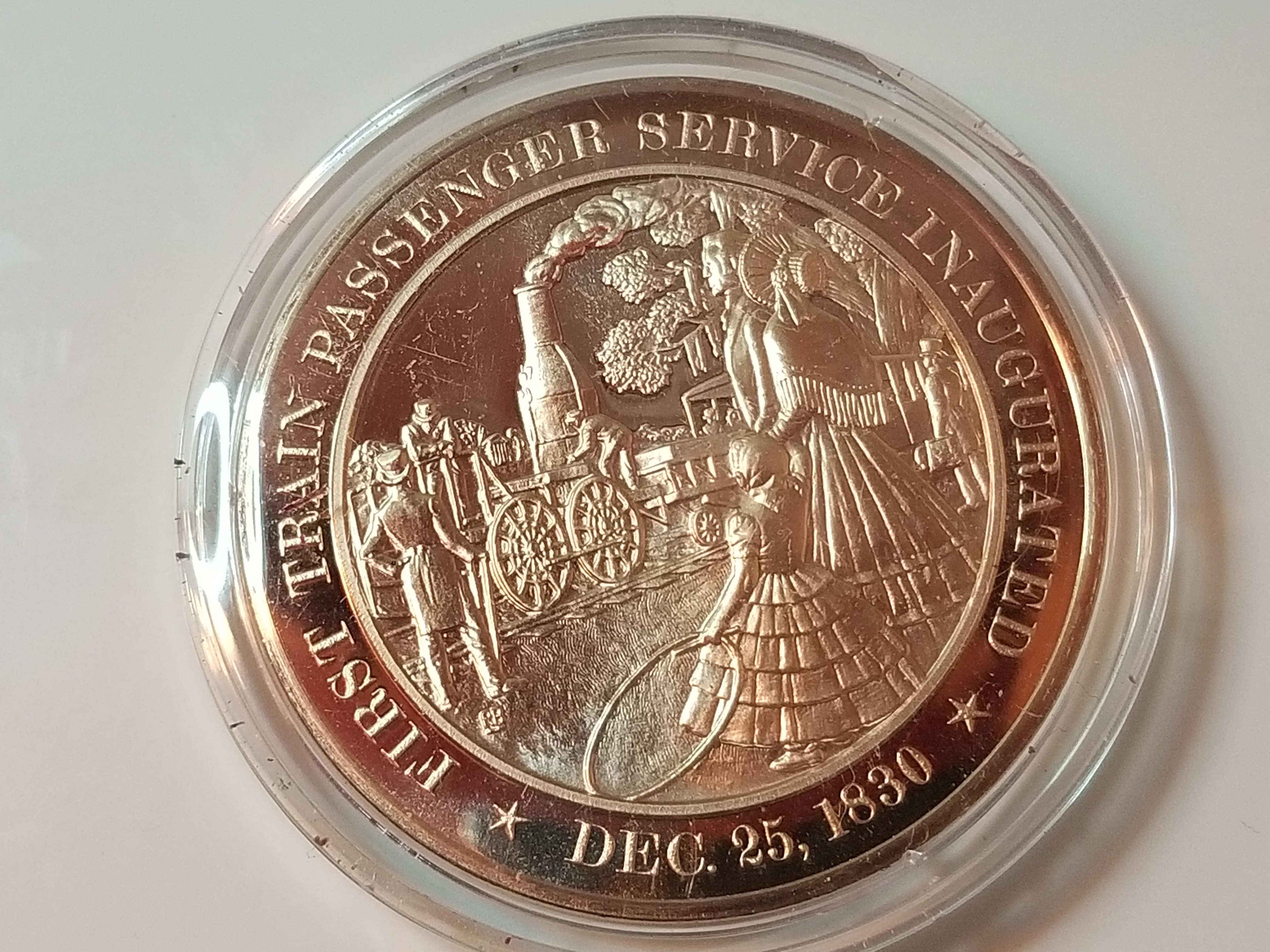 1830 First Train Passenger Service Inauguration Commemorative Token ...